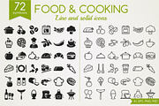 Food & Cooking line and solid icons, an Outline Icon by JuliaMalinovskaya