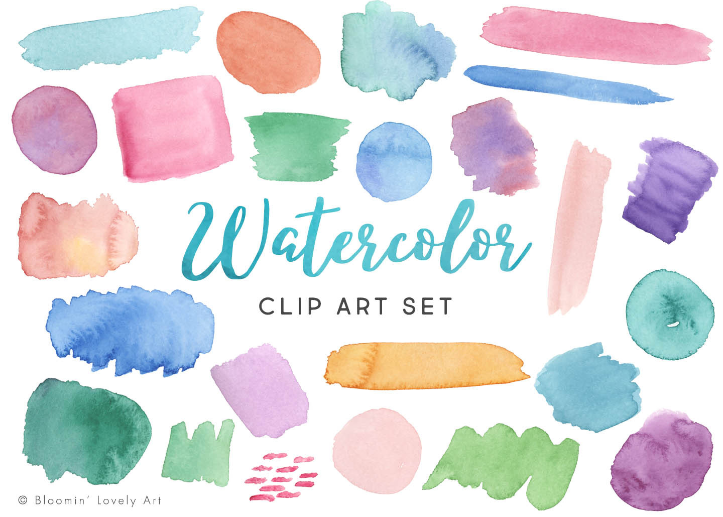 Watercolor Swash Clip Art Set, an Object Graphic by Sweet Little Muse