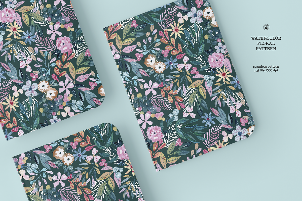 Teal Watercolor Pattern, a Pattern Graphic by Webvilla Studio