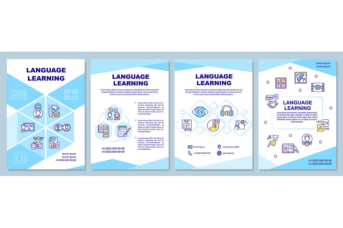 Language learning brochure template, a Brochure Template by IMG visuals ...