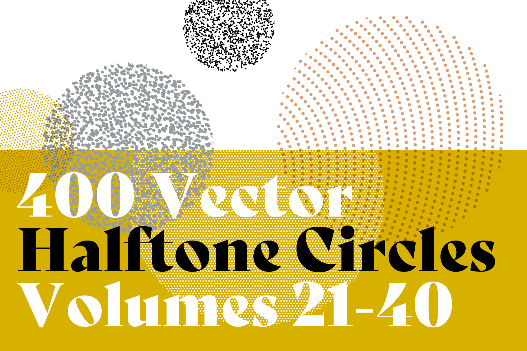 400 Vector Halftone Circles | Vol. 2, a Texture Graphic by invisiblelayer