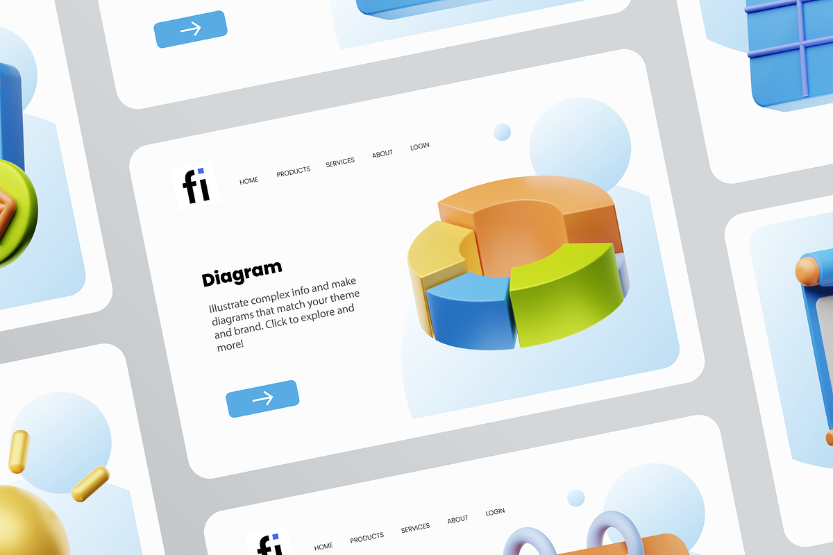 3D Presentation Icons, a 3D by Flat Icons | Creative Market