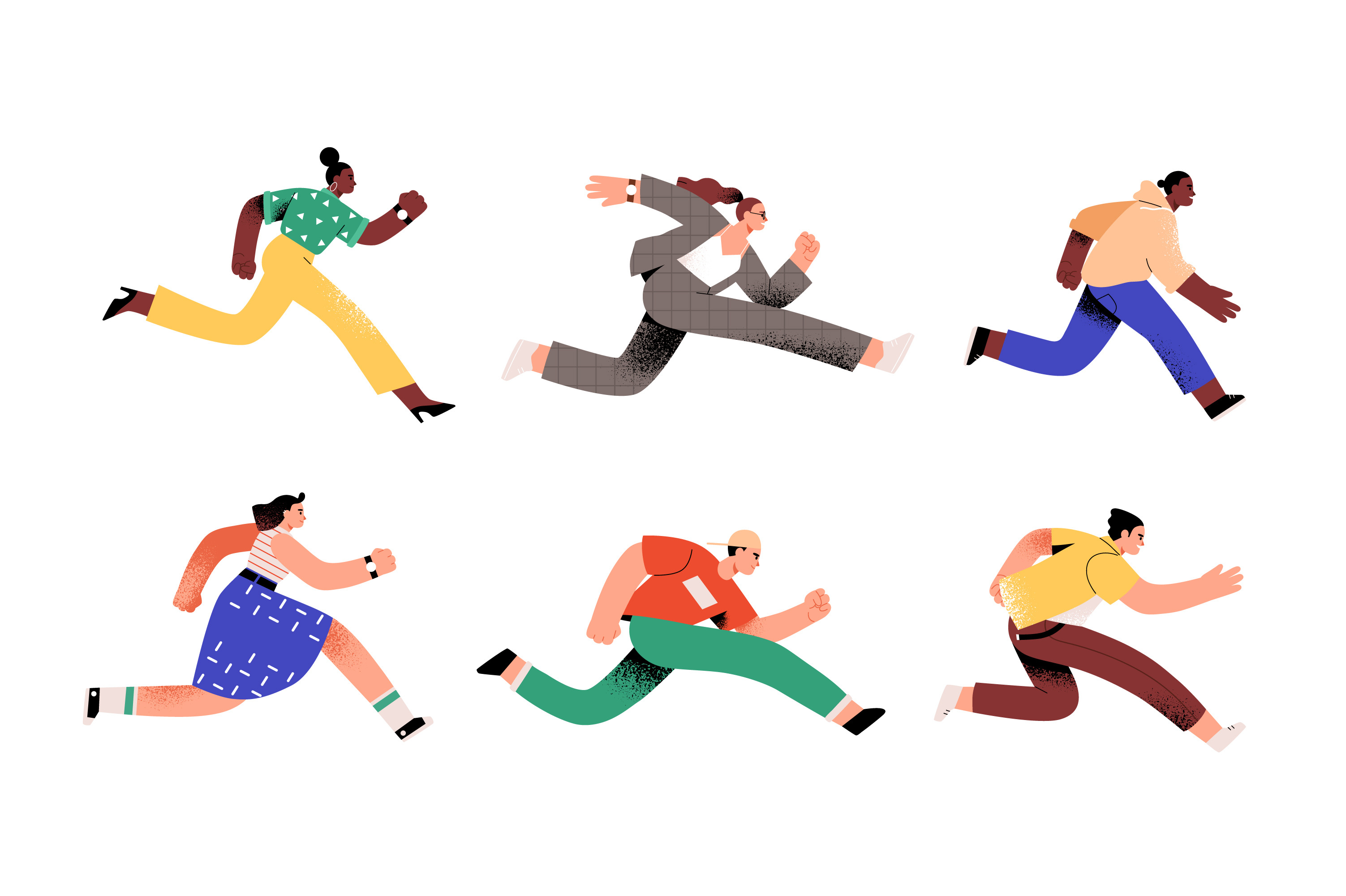 Modern people running set, a Person Illustration by Good Studio
