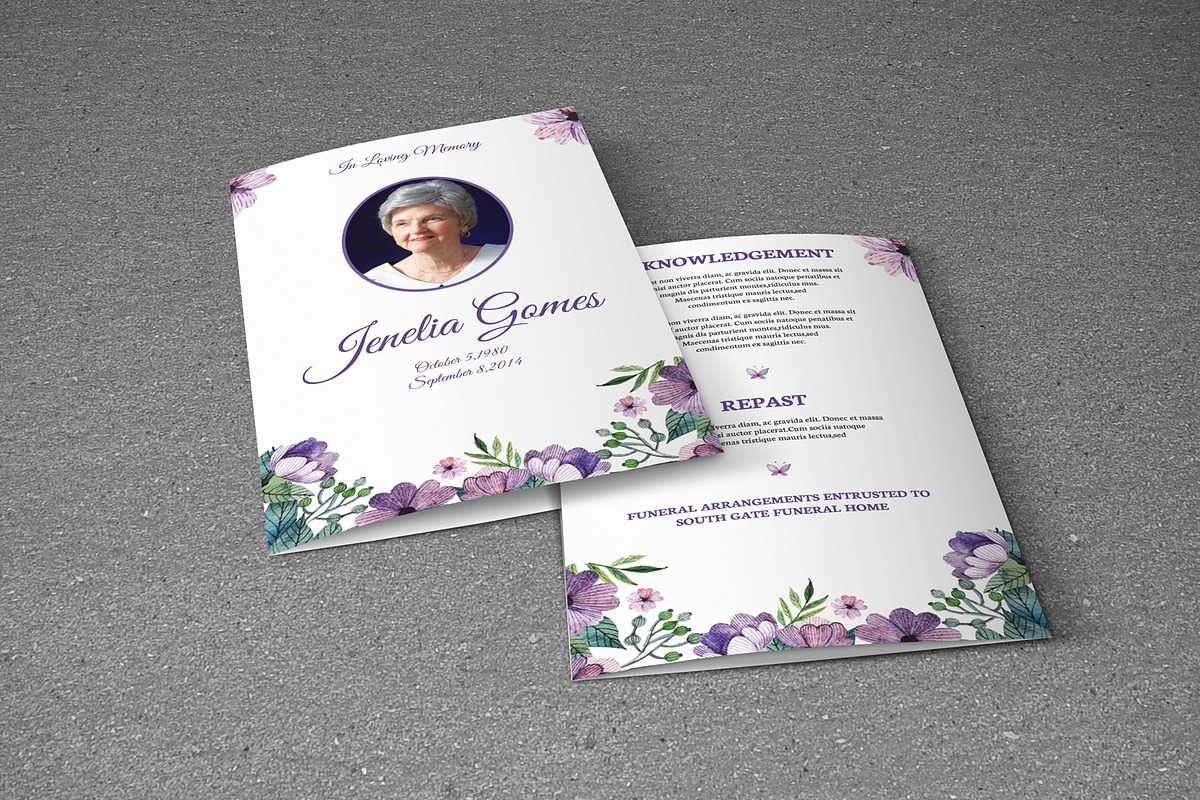 Funeral Program Template-V225, a Brochure Template by Template Shop