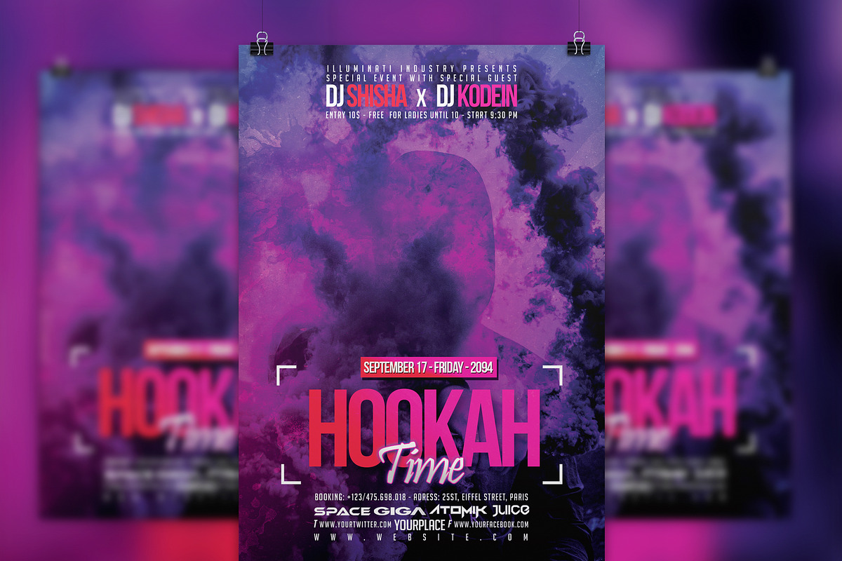 Hookah Time | Shisha Flyer Template, a Flyer Template by GIGA-TEMPLATE ...