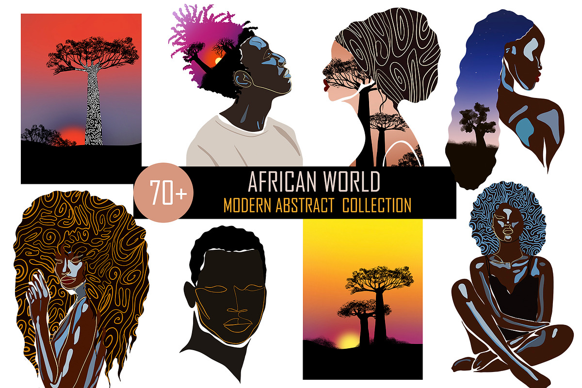 AFRICAN WORLD modern abstract bundle, an Illustration by ArtOLB