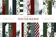 Winter Holiday Digital Paper Set, a Pattern Graphic by Creativeqube ...