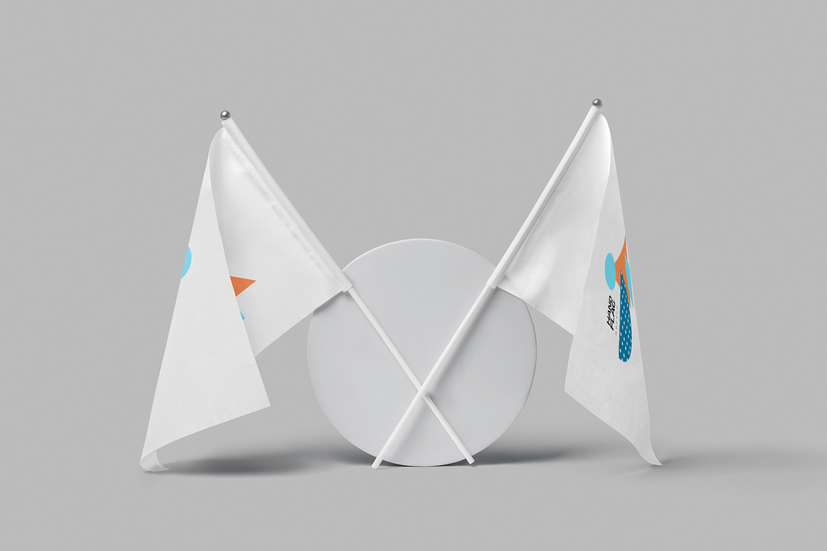 Hand Flag Mockups, an Advertising Mockup by DesignNeutrons