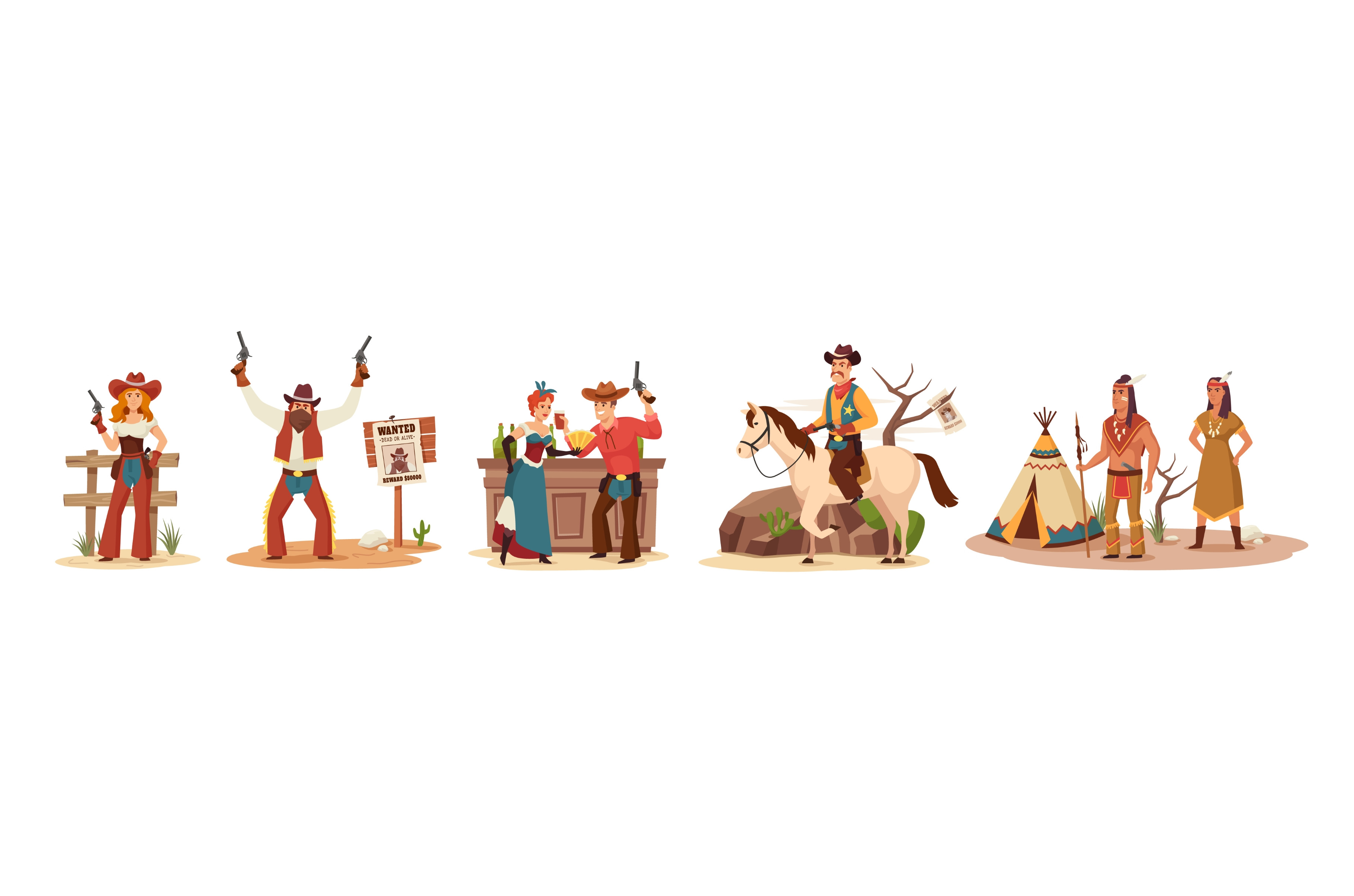 Cartoon wild west. Sheriff and, a Person Illustration by winwin.art