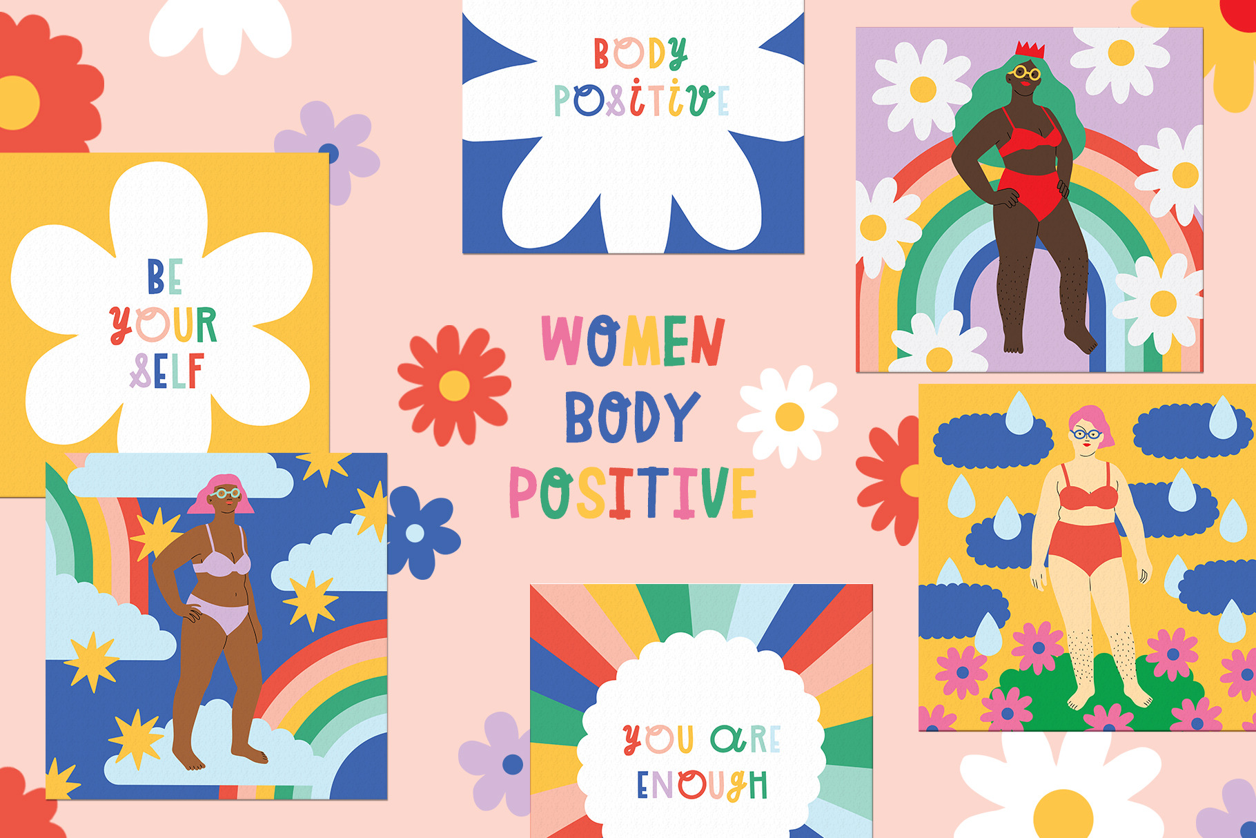 Women Body Positive Illustrations, a Healthcare Illustration by ...