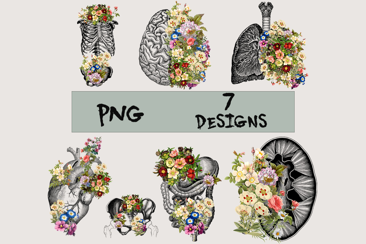 Floral Human Anatomy PNG Designs, a Graphic by LamanAzalea