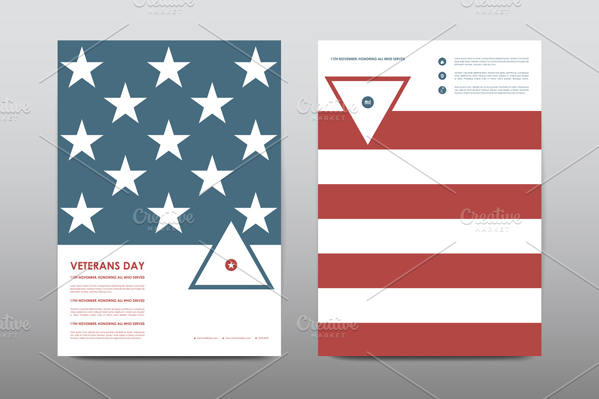 Veteran's Day Brochures Bundle, a Brochure Template by Palau
