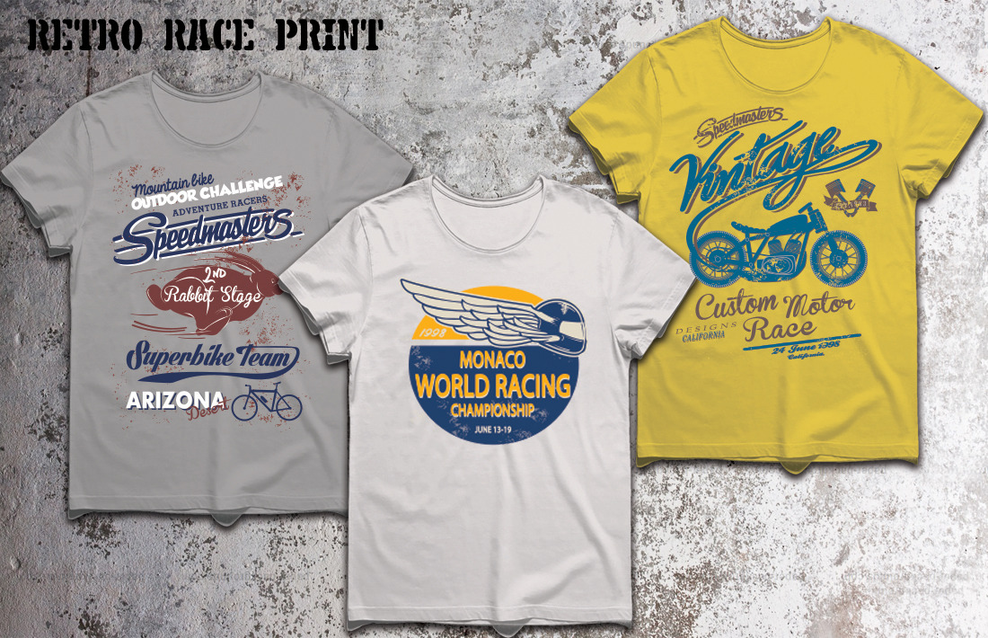 Race print vector set, an Illustration by swsctn