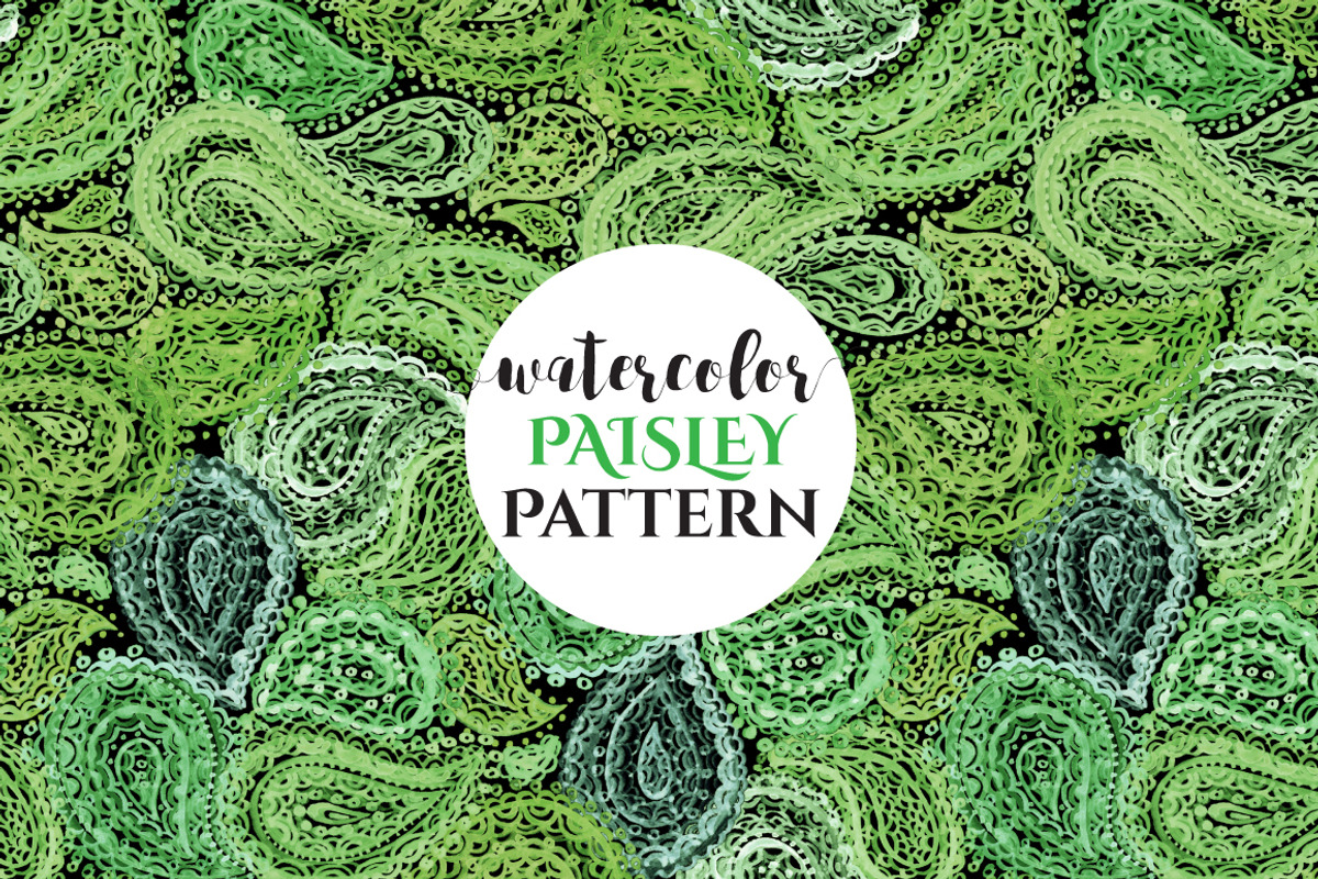 Watercolor PAISLEY Patterns, a Pattern Graphic by ekaart