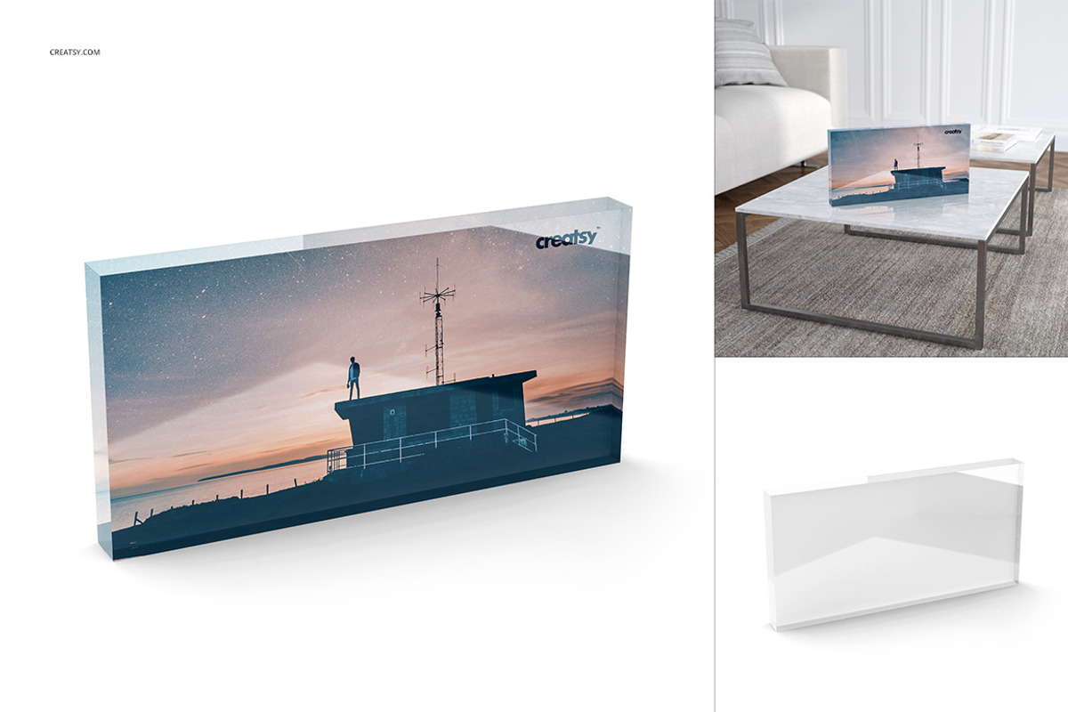 Acrylic Freestanding Tile Mockup Set, a Product Mockup by creatsy2