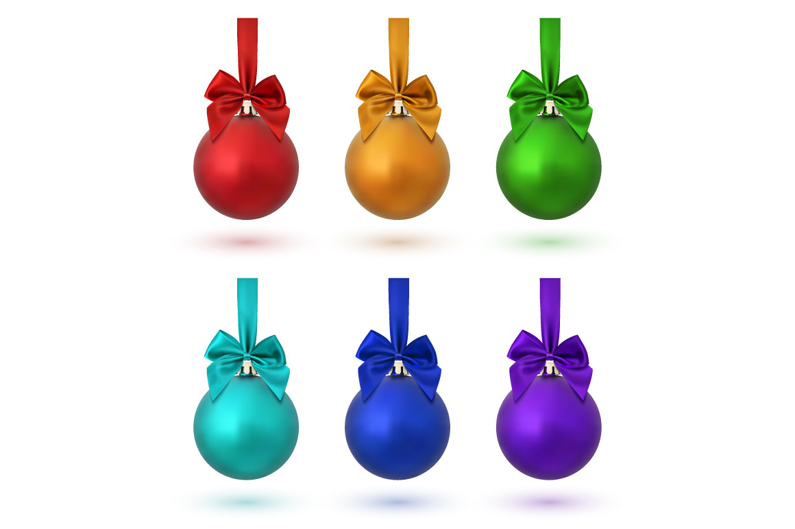 Set of six Christmas tree balls., a Decorative Illustration by Aleksandrs