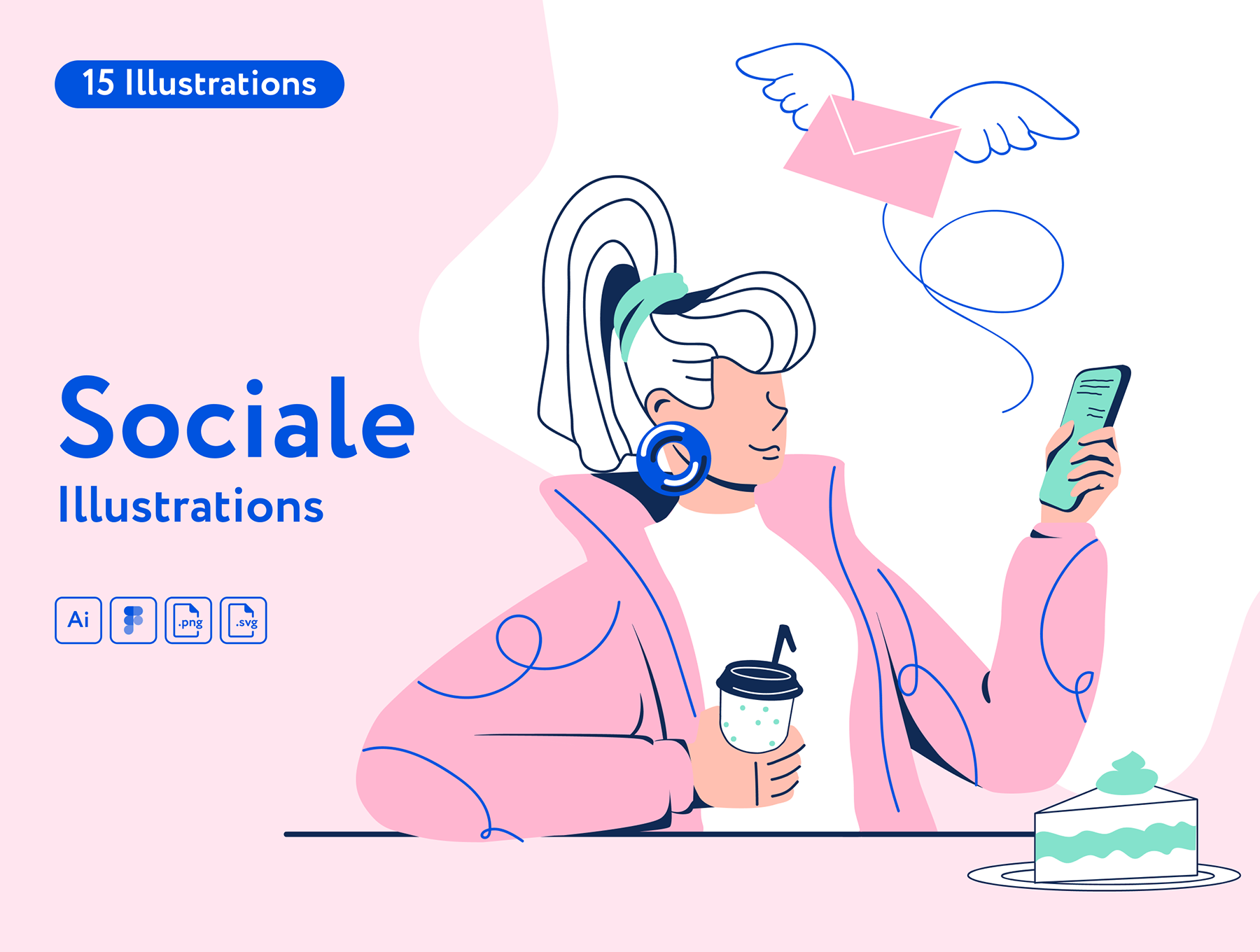 Sociale Illustrations | Creative Market