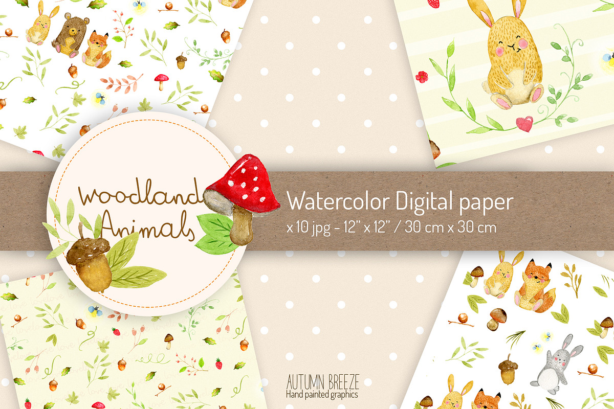 Animals digital paper, a Graphic by Autumn Breeze | Creative Market
