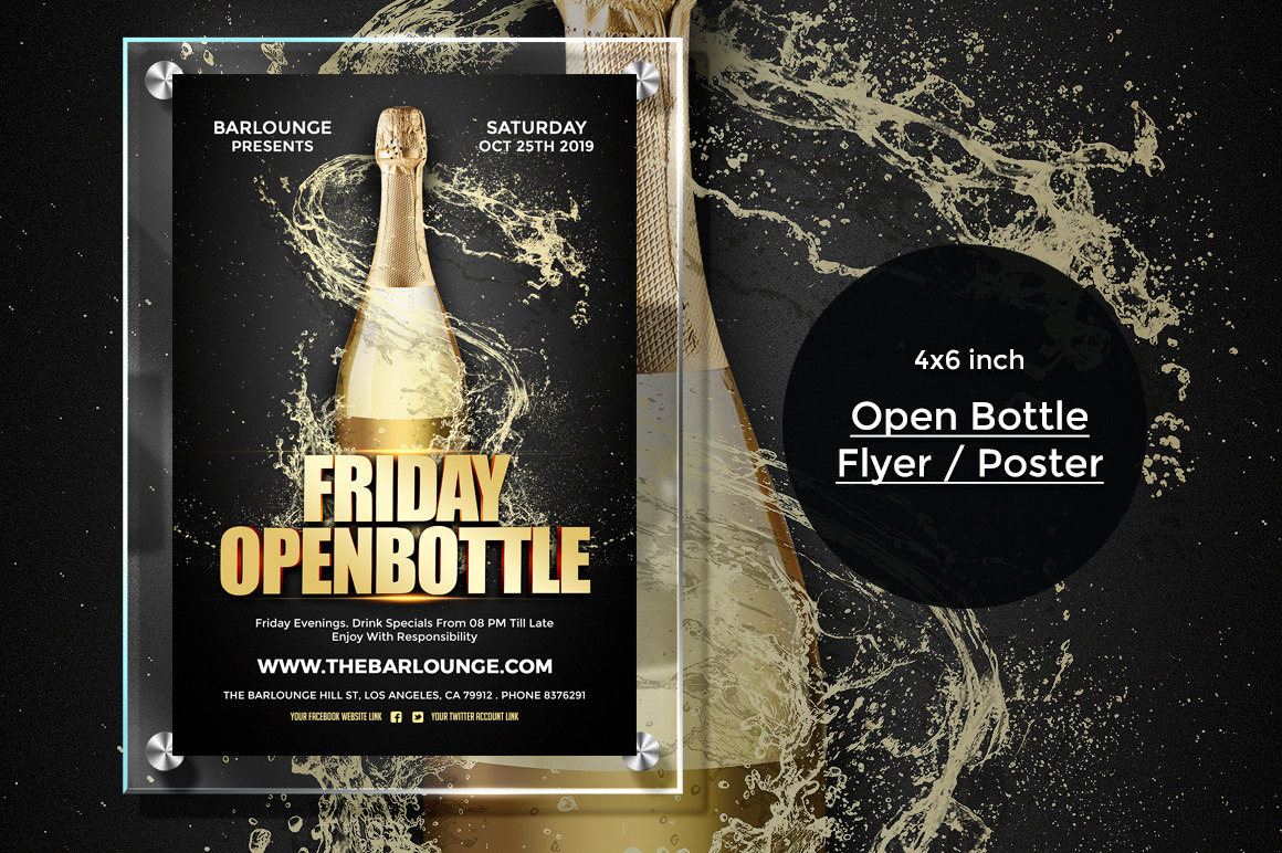 Open Bottle Flyer Poster Template, a Flyer Template by eunavia