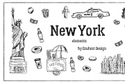 New York elements, an Illustration by GraFont Design