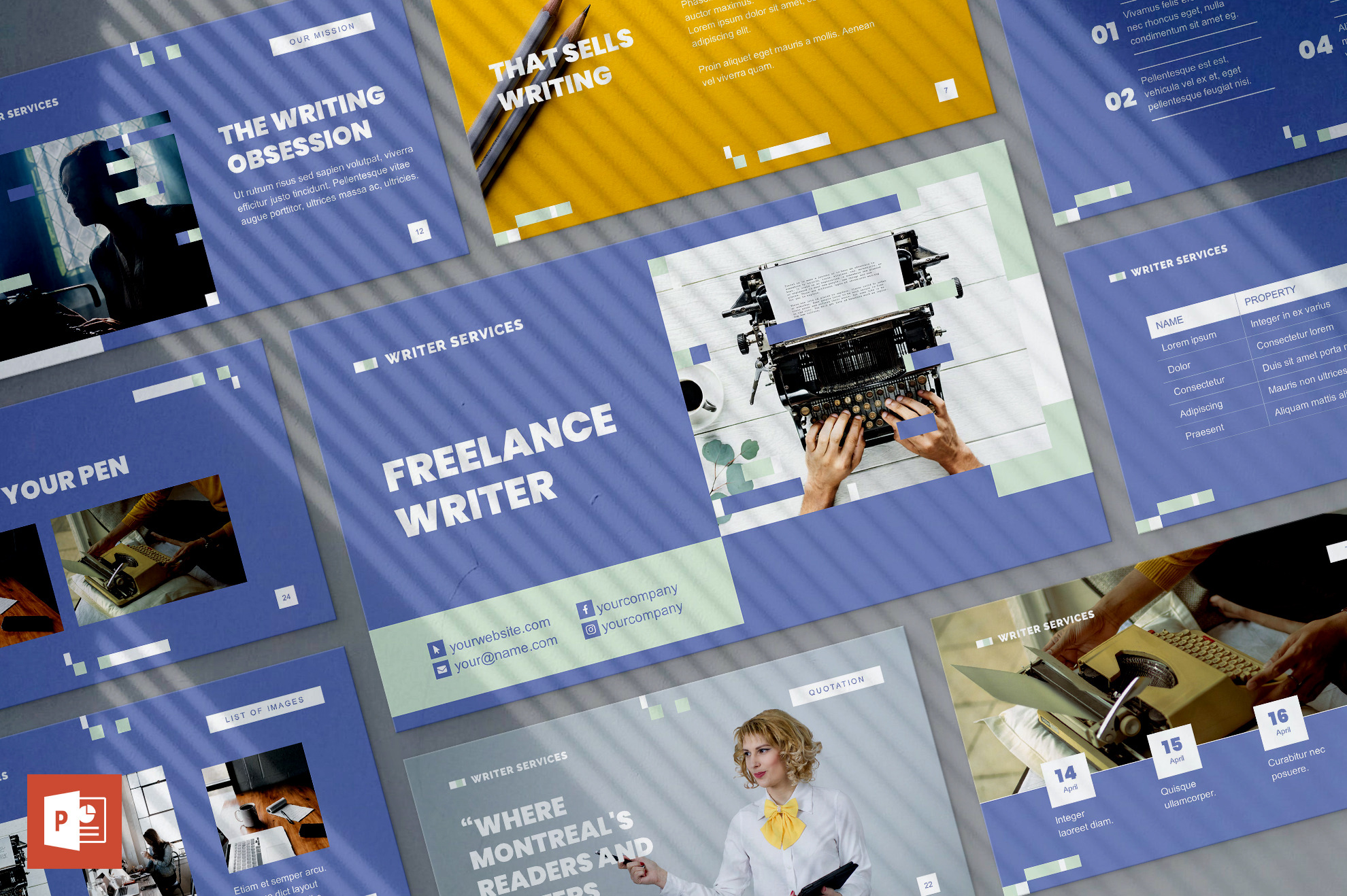 Presentation Freelance Writer, a Presentation Template by TemplatesNow!