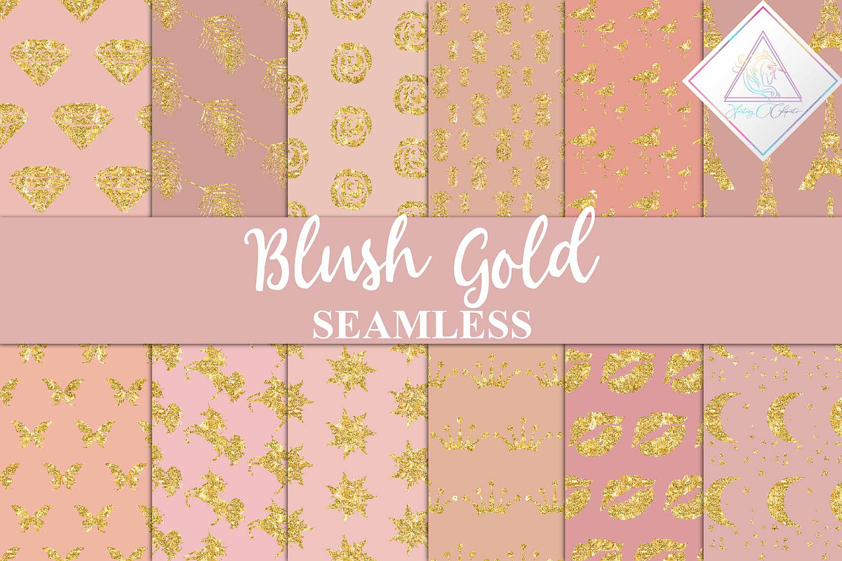 Blush Gold Glitter Digital Paper, a Texture Graphic by Fantasy Cliparts ...
