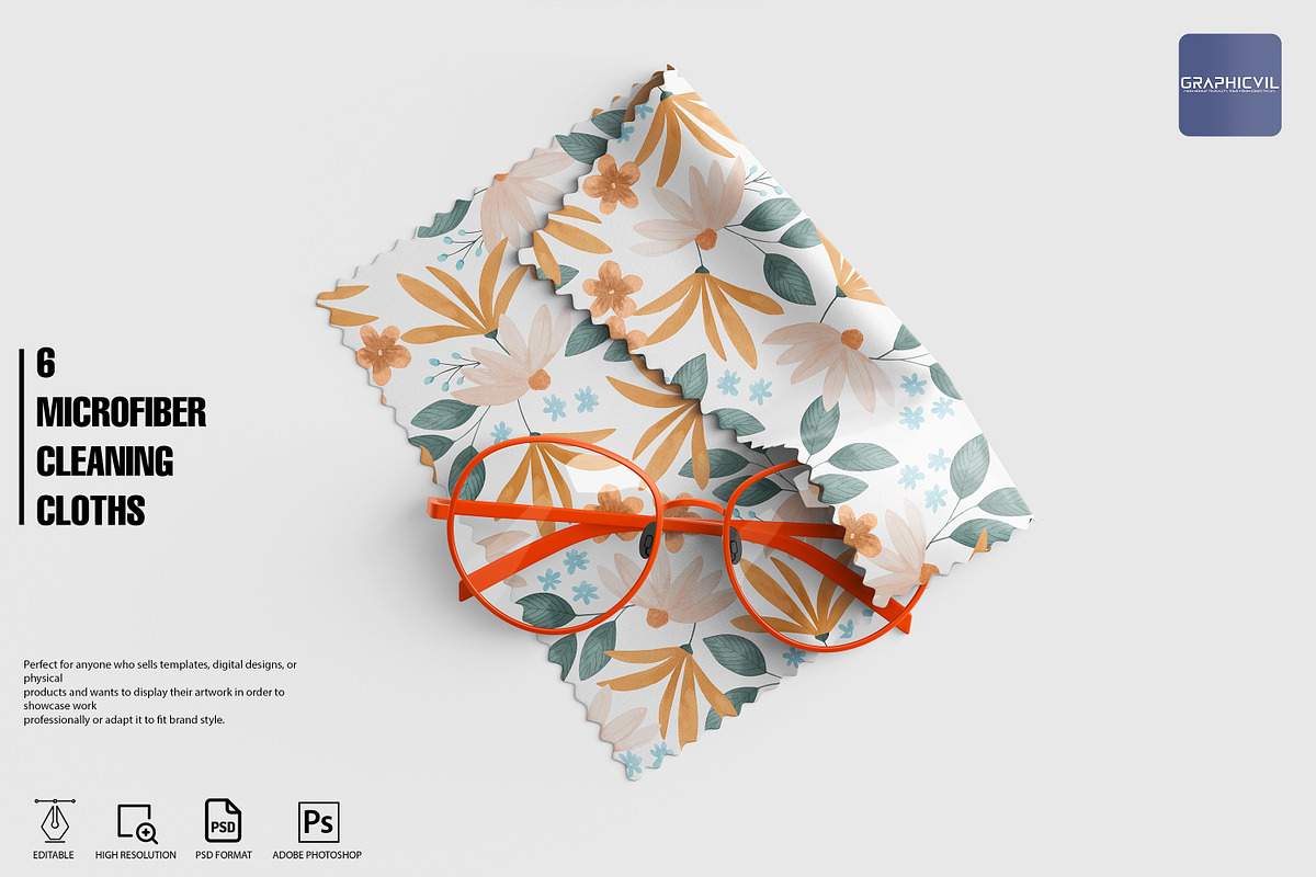 Microfiber Cleaning Cloths Mockup