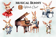 Musical Bunny Watecolor | Creative Market