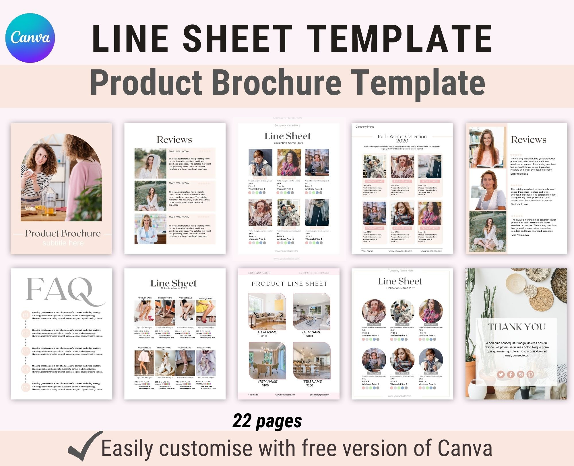 Line Sheet Canva Template
