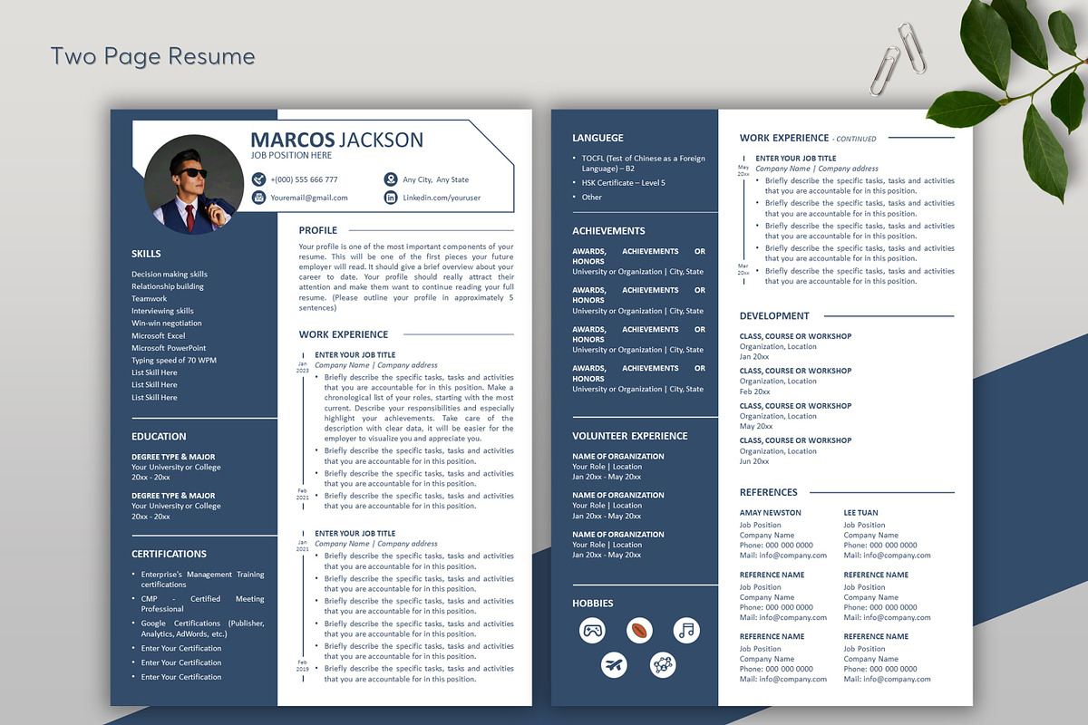 ATS Resume CV Word & Google Docs 21, a Resume Template by MrCam ...