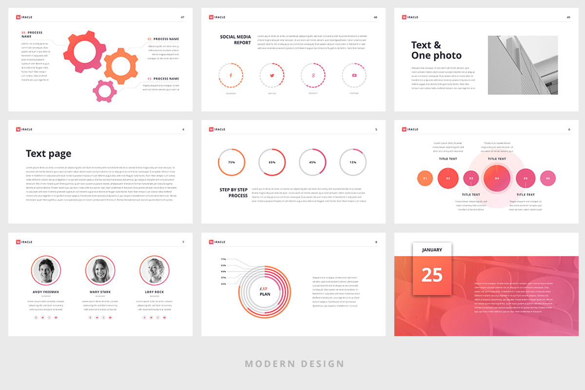 Miracle Modern PowerPoint Template, a Presentation Template by HiSlide.io