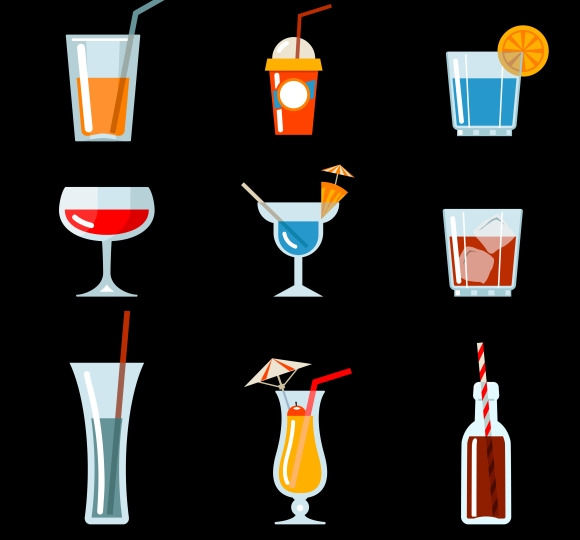 vector cocktail party icons, an Icon by Microvector