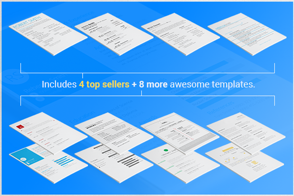 Resume Bundle 12 Pack, a Resume Template by 12 Resumes