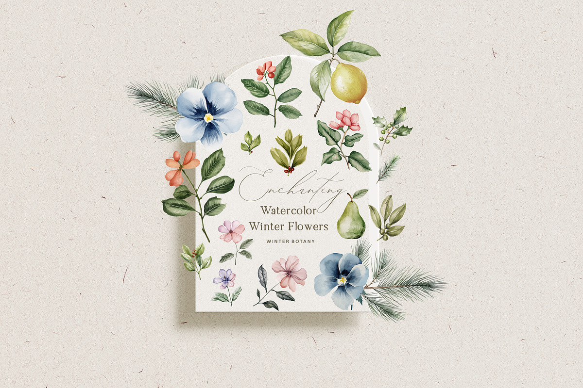 Winter and Christmas Watercolor Set