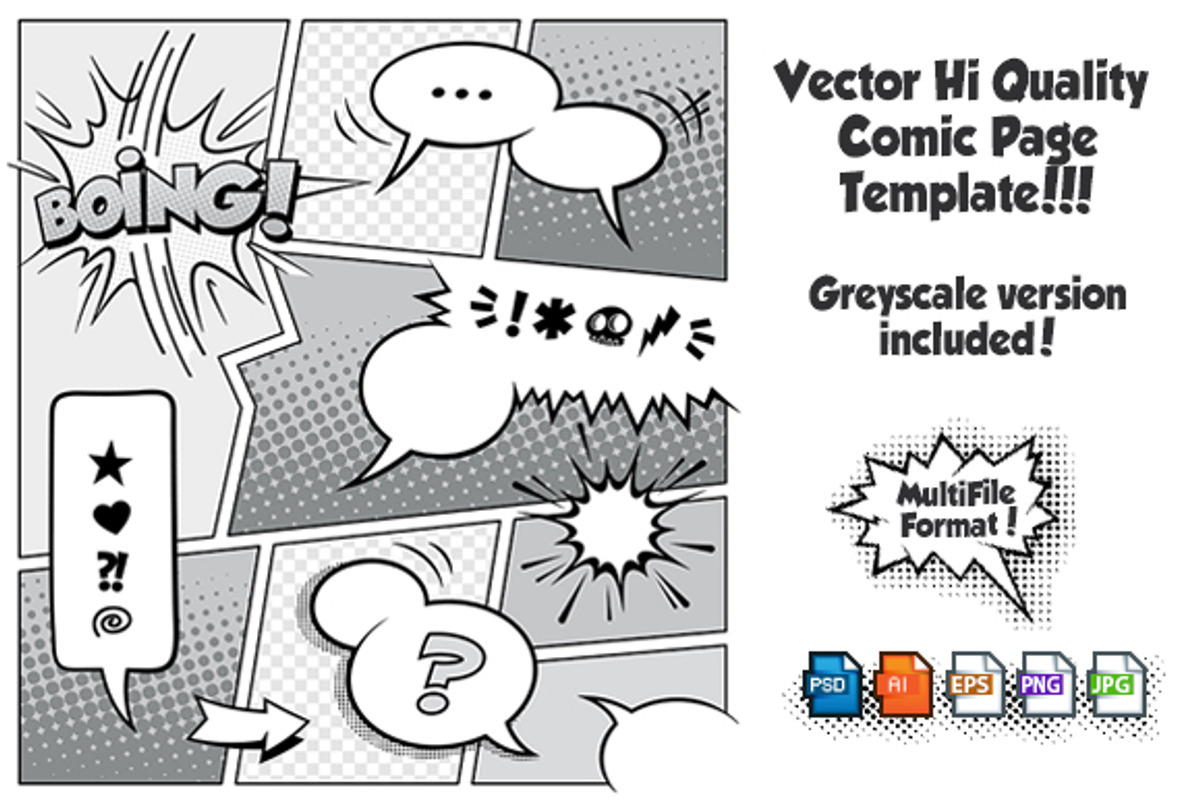 Vector Comic Page Template 2, an Illustration by FourLeafLover