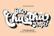 The Chastha-Retro font, a Script Font by Madjack.font