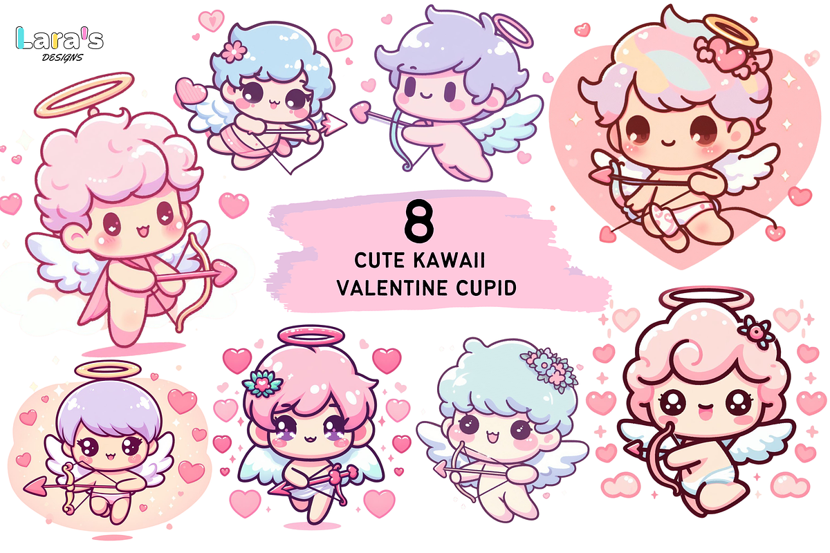 Kawaii Valentine Clipart Bundle
