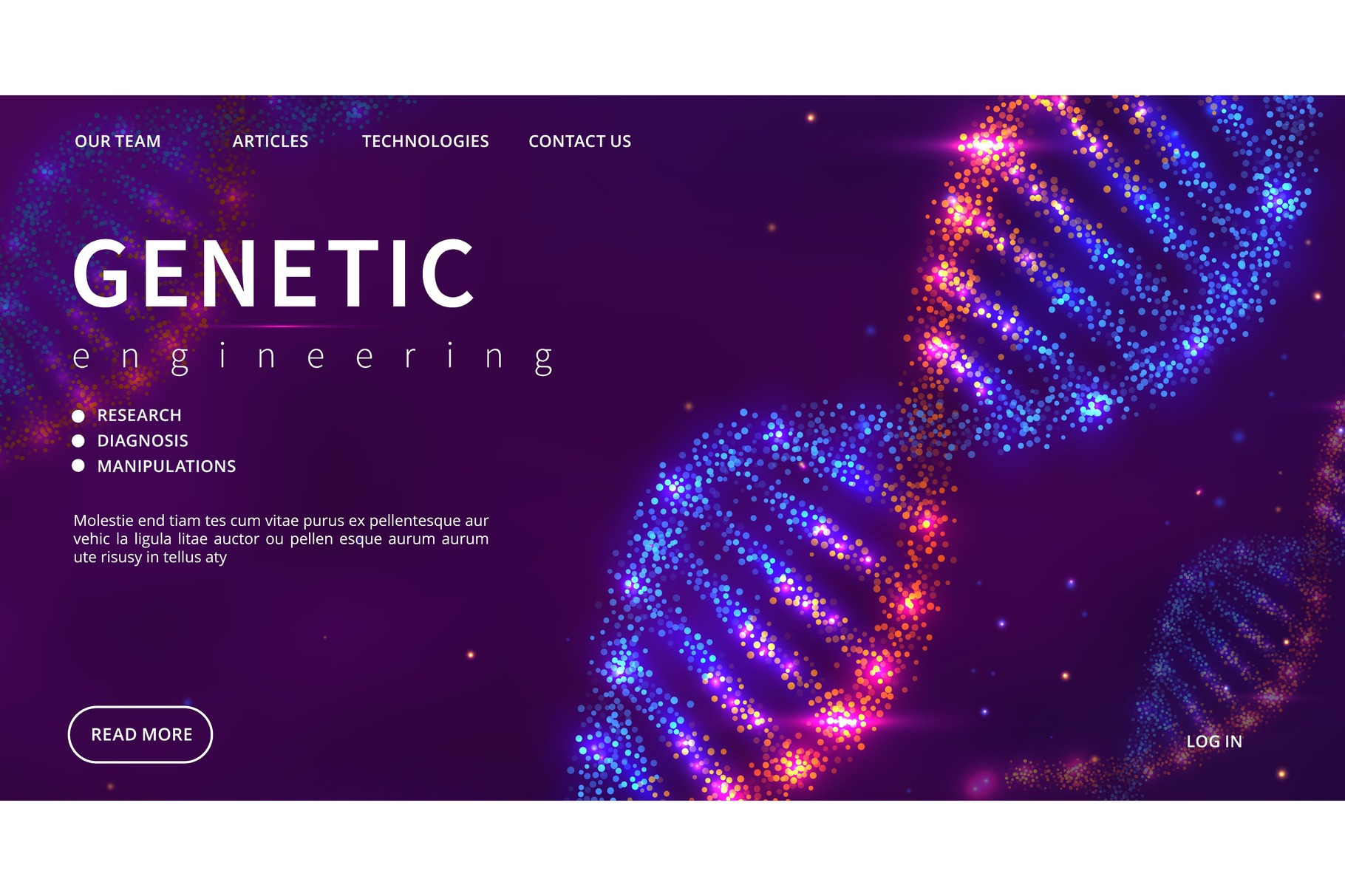 Genetic engineering landing page, a Background Graphic by Valerie Bodnar