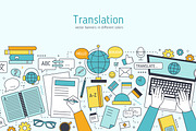 Translation lineart banners, a Technology Illustration by Good Studio