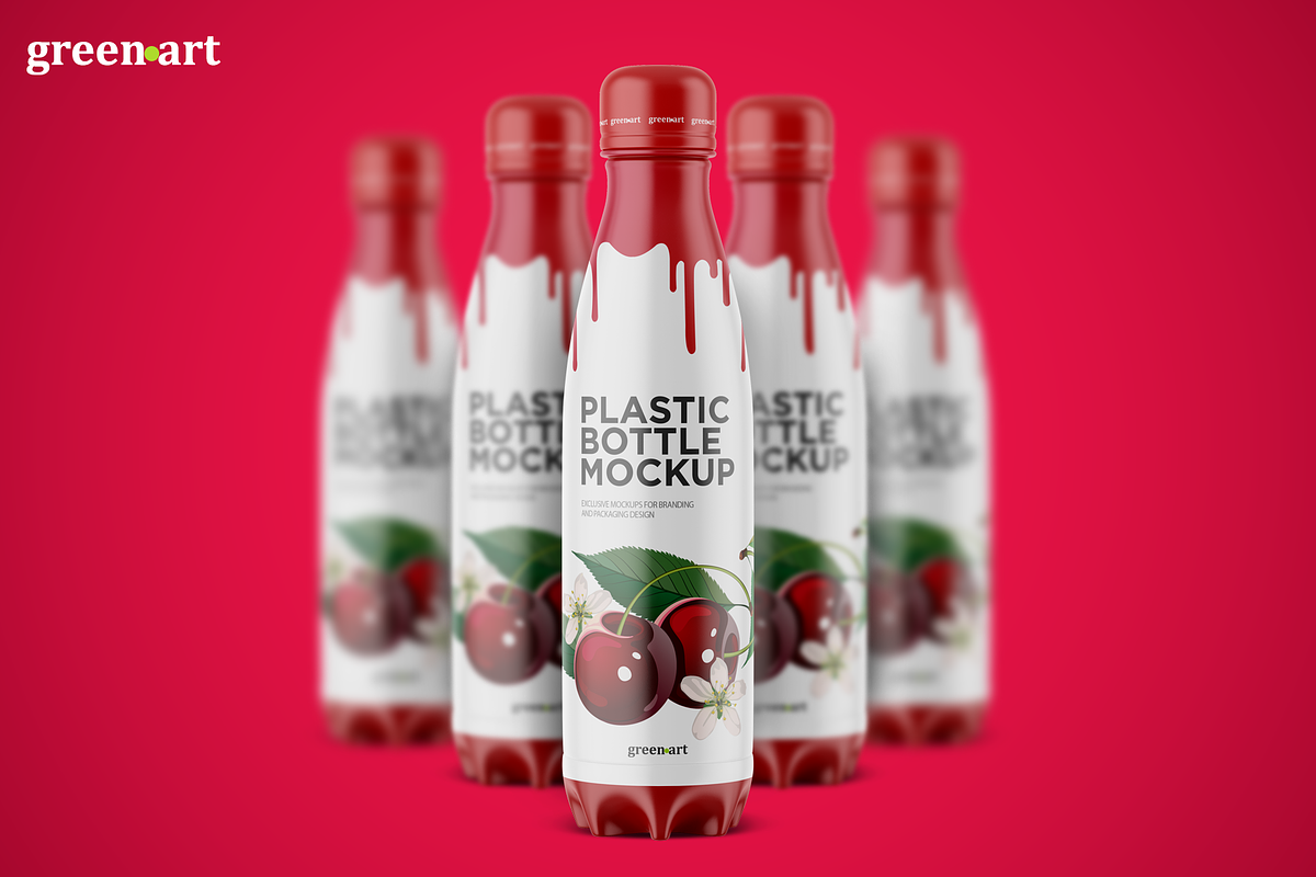 500ml Bottle with Matte Label Mockup, a Product Mockup by Green Art