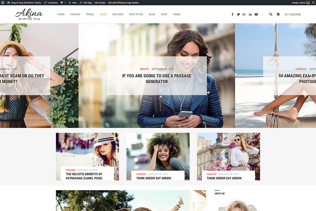 Akina – Blog, Business & Shop Themes, a WordPress Template by Cherry Wordpress Theme | Creative ...