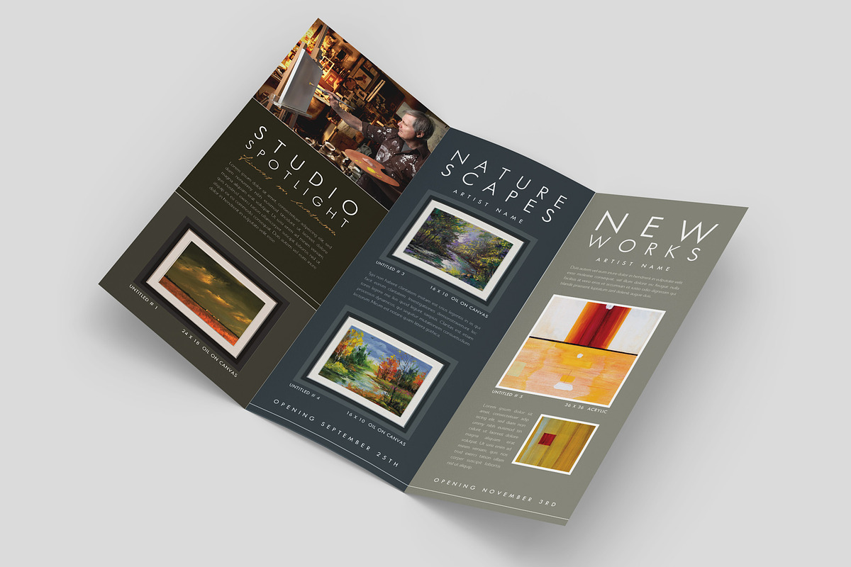 Art Gallery Brochure Template | Creative Market