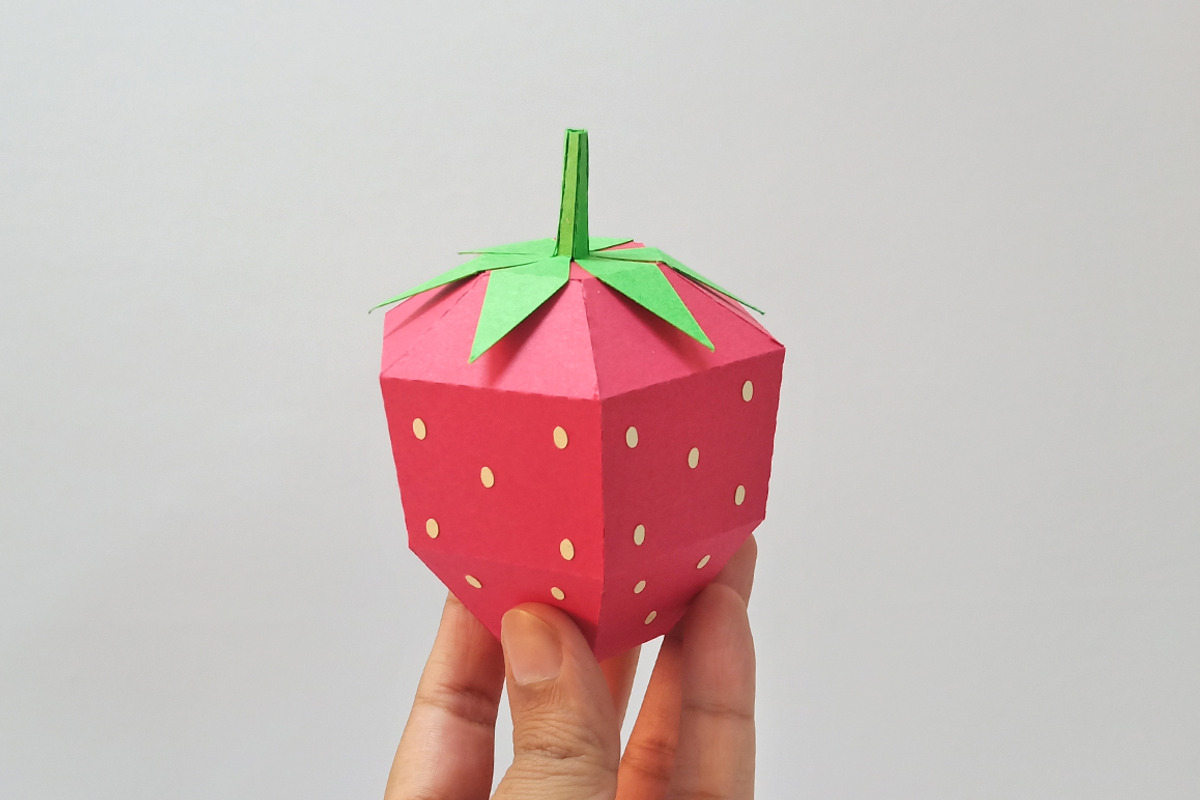 DIY Strawberry - 3d papercraft, a Templates & Theme by PAPER amaze