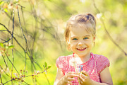 Happy little girl in spring sunny featuring girl, child, and little ...