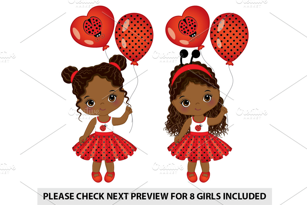 Vector Ladybug Little Girl Clipart, an Illustration by TheCreativeMill