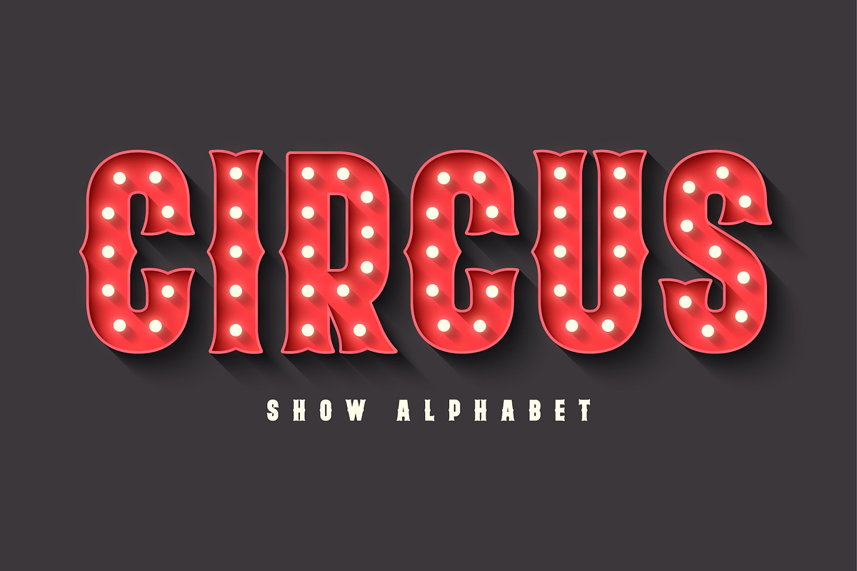 Retro circus alphabet design, an Object Graphic by RevelStockart