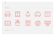 Red Short Lines, an Outline Icon by Kirill