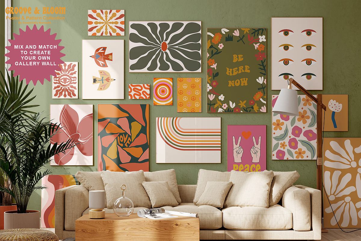 Groovy Poster & Pattern Collection, a Decorative Illustration by ...