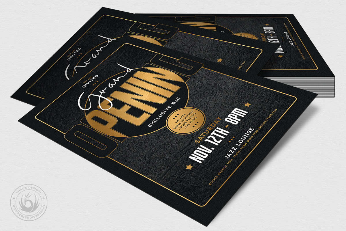 Black and Gold Flyer Template V16, a Flyer Template by ThatsDesign ...