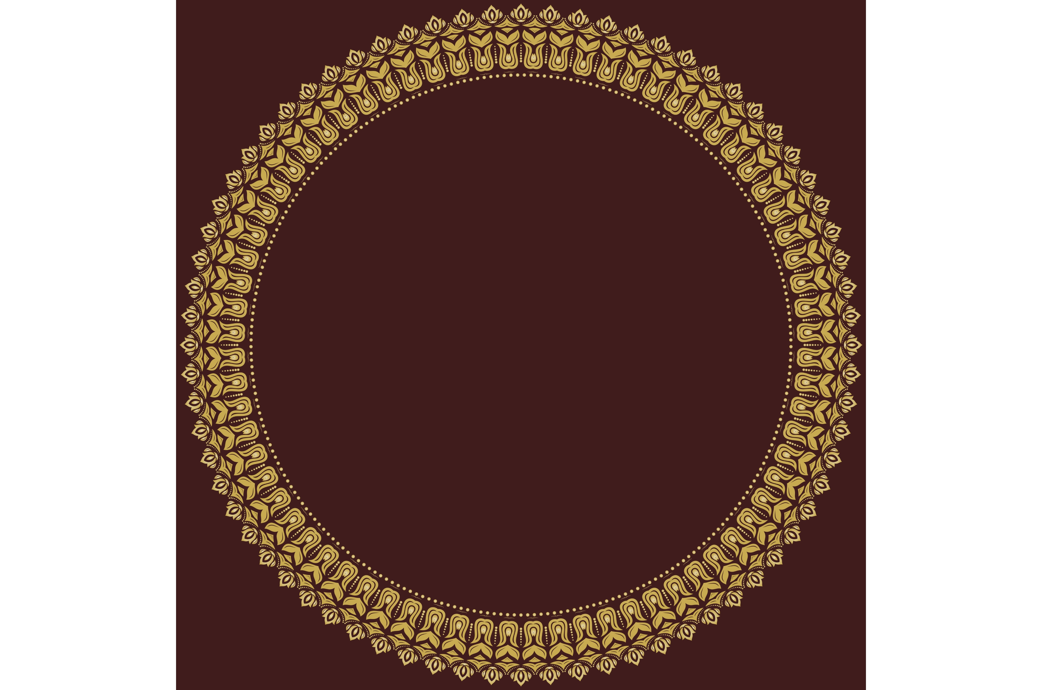 Floral Modern Vector Round Frame, a Texture Graphic by FineArtStudio